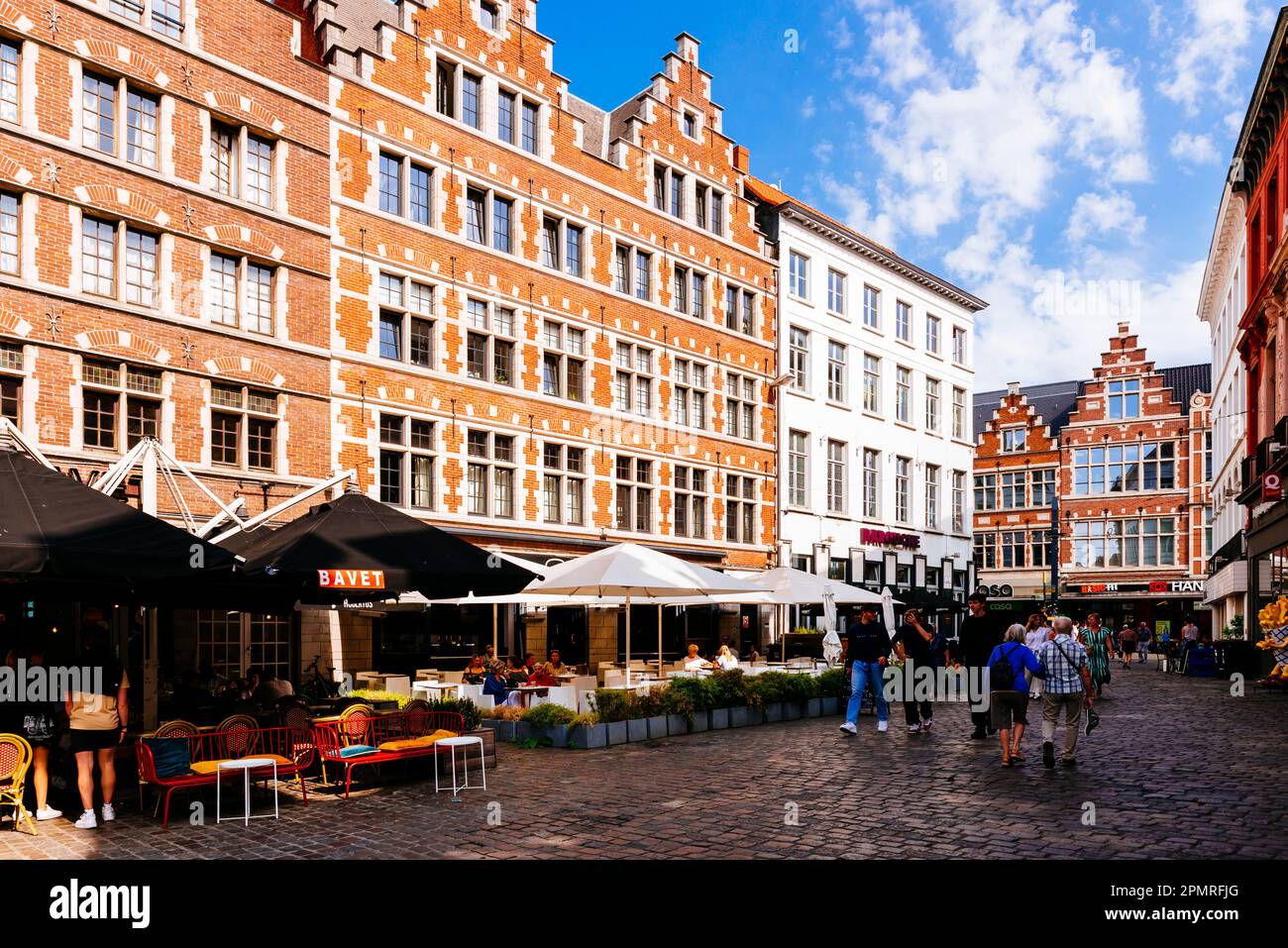 The lively historic center of Ghent. Ghent, East Flanders, Flemish ...
