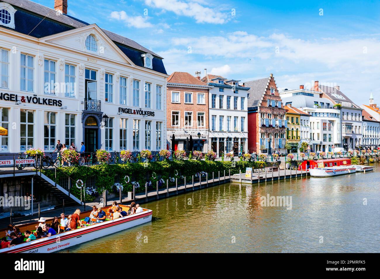 View from the Vleeshuisbrug bridge. Ghent, East Flanders, Flemish ...