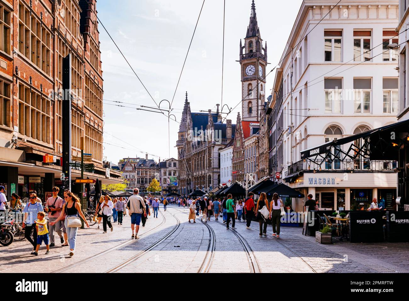 Korenmarkt square. Highlighting the Former Post Office and Clock Tower ...