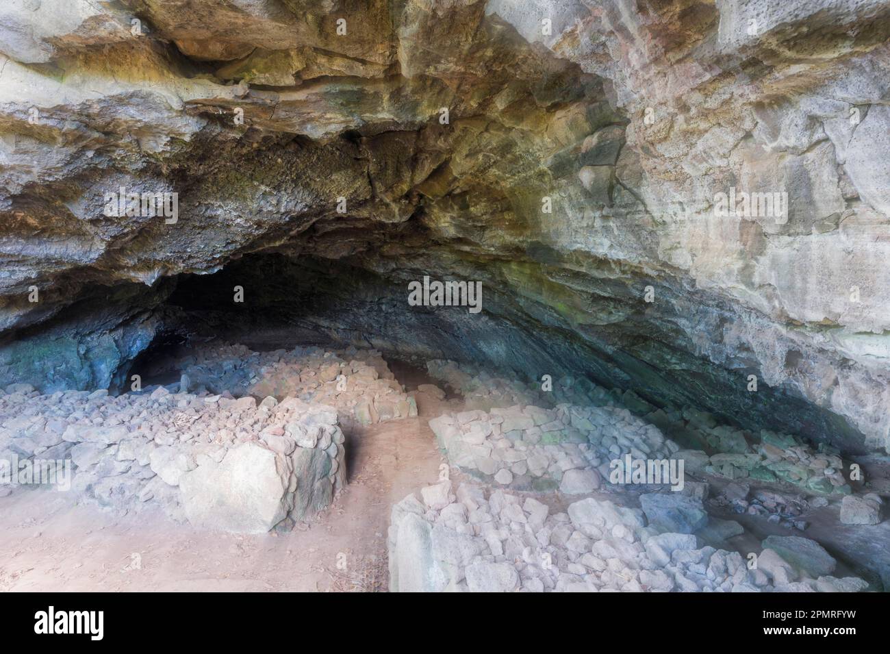 Lava Tunnel, Ana te Pahu, Rapa Nui National Park, Easter Island, Chile ...
