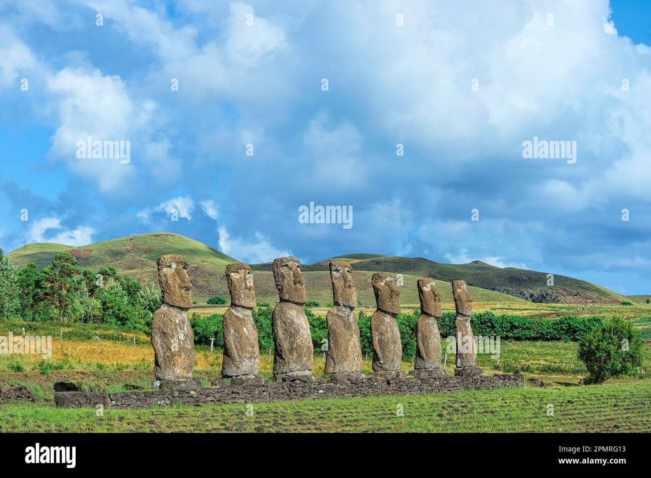 Ahu Akivi Moais, Rapa Nui National Park, Easter Island, Chile, Unesco ...