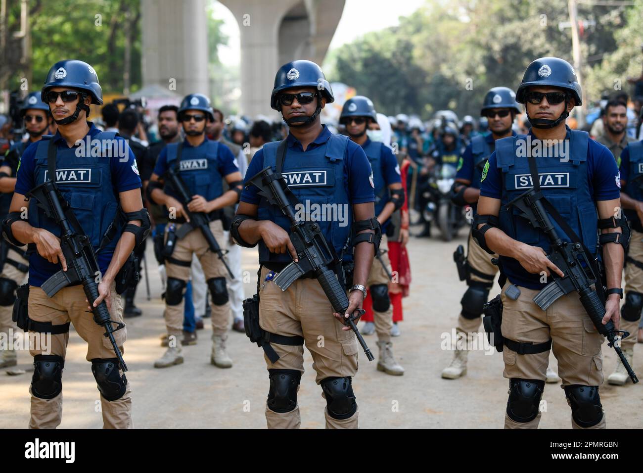 Members of the Special Security Force "SWAT (special weapons and tactics)" are deployed during ...