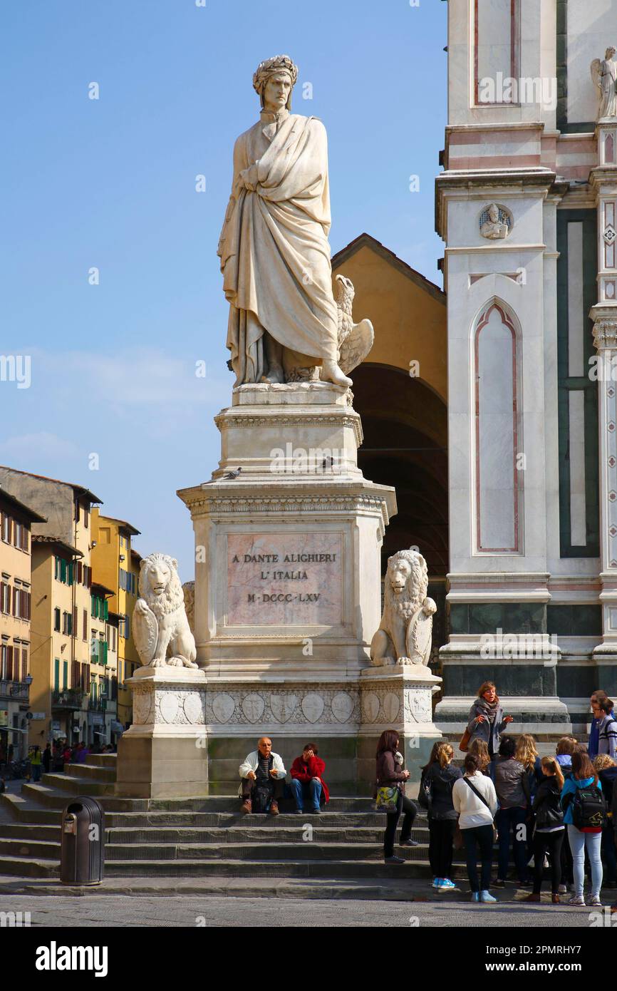Statue of Dante Alighieri, Franciscan Church of Santa Croce from 1294 ...