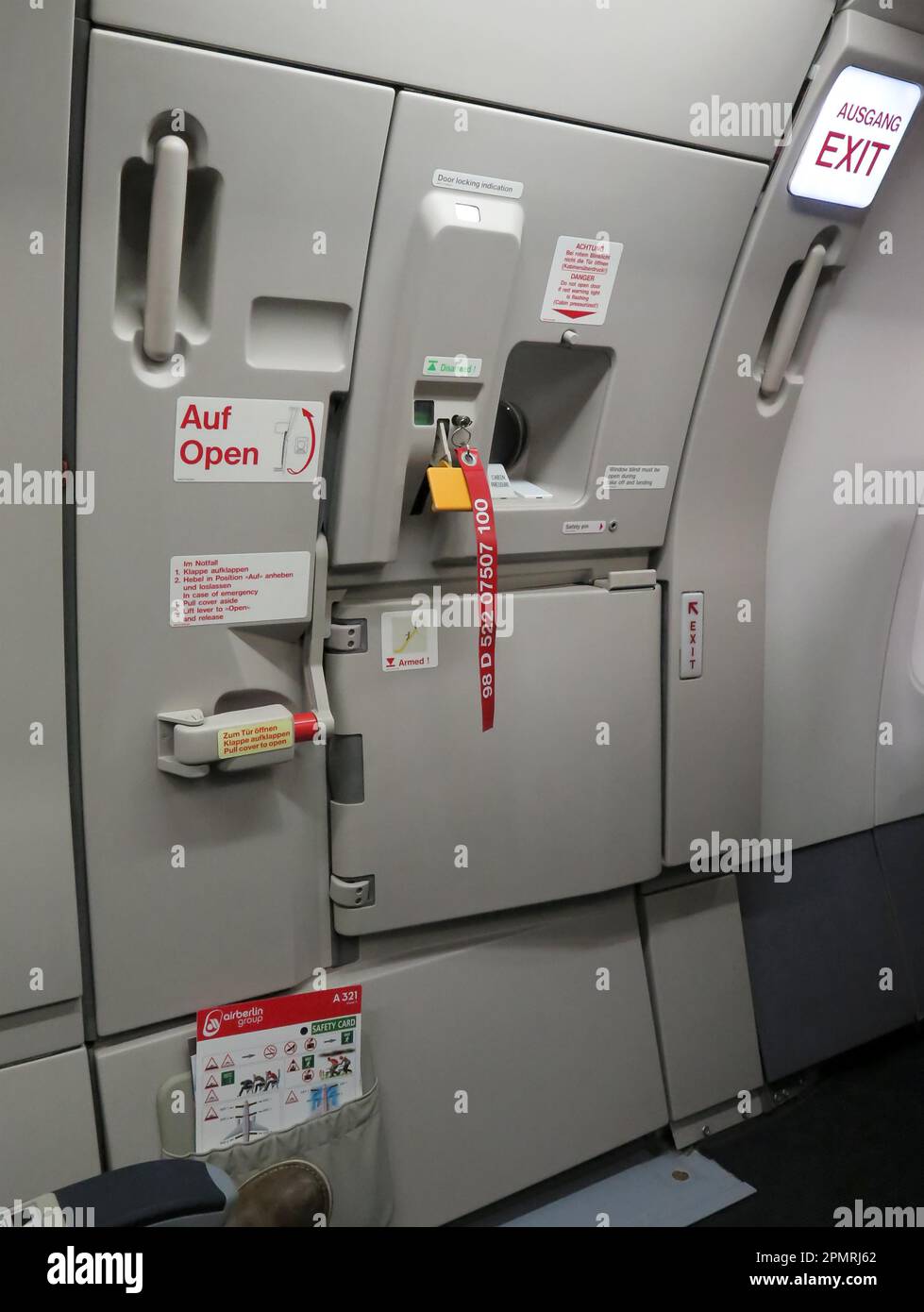 Emergency exit, Airbus A321 Stock Photo - Alamy