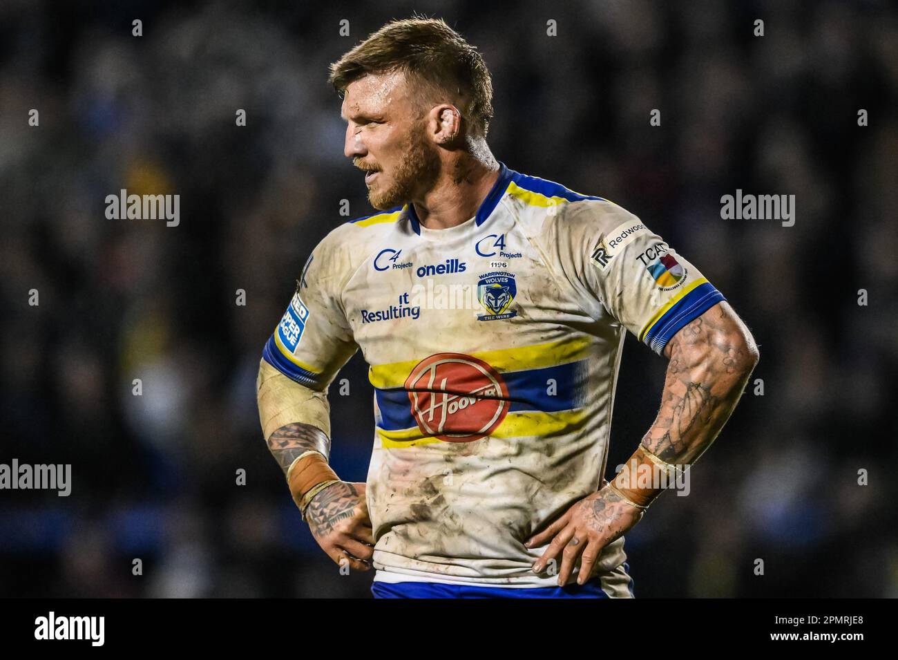 Josh McGuire #13 of Warrington Wolves during the Betfred Super League ...