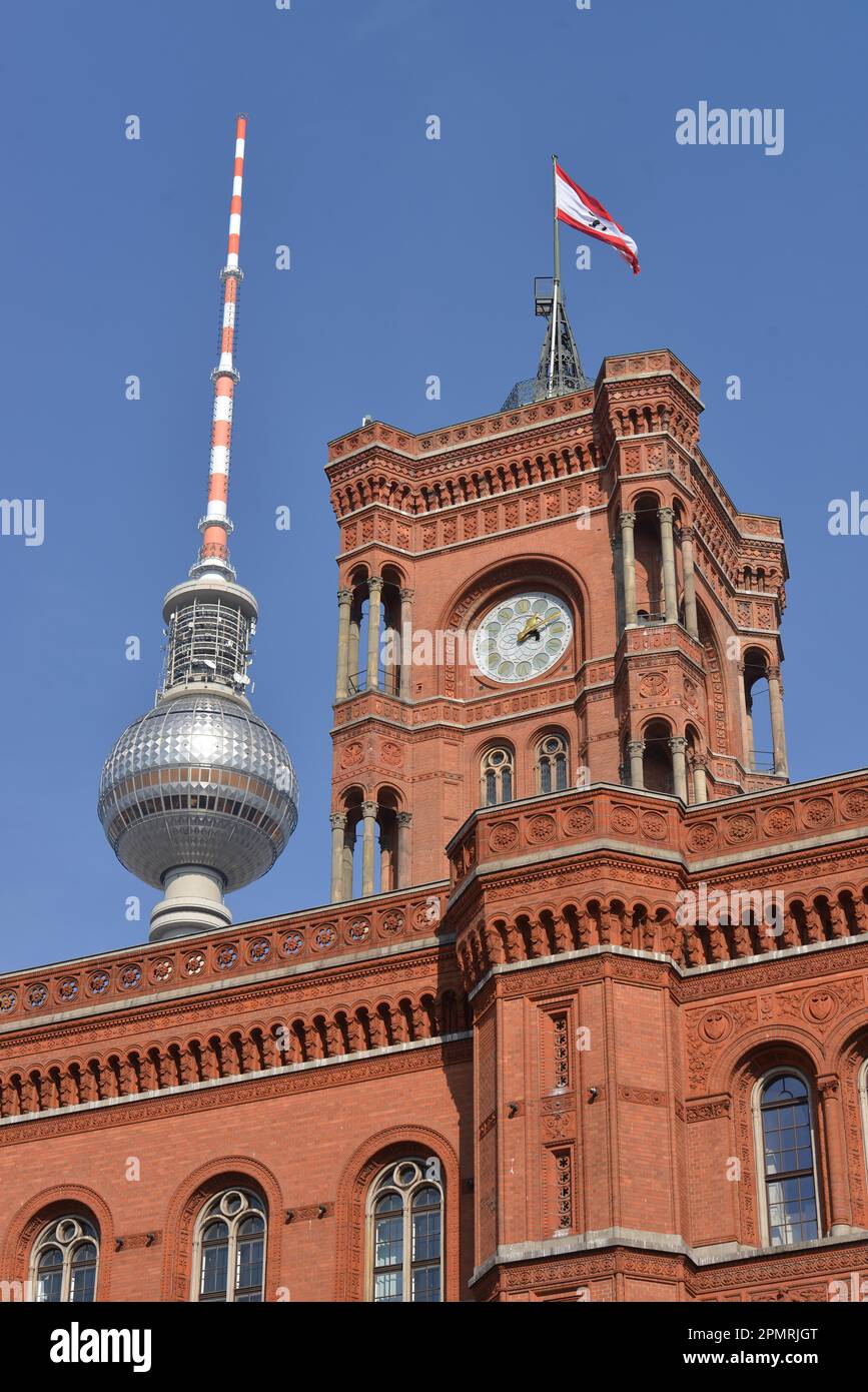 TV Tower, Red City Hall, Mitte, Berlin, Germany Stock Photo - Alamy