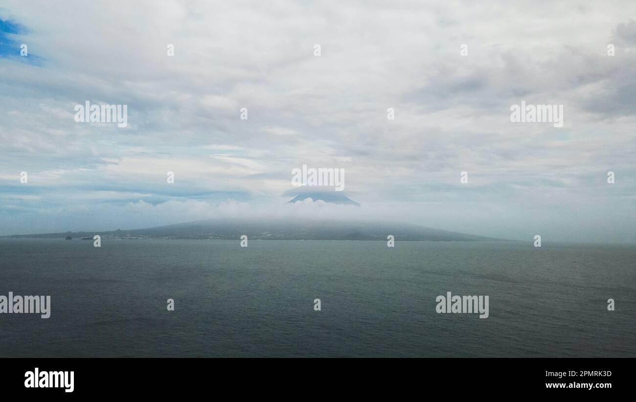 View of Mt Pico from Horta, Faial Stock Photo - Alamy