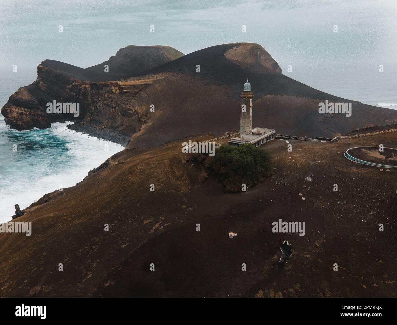 Drone view of Landscape at Capelinhos in Faial, the Azores Stock Photo ...