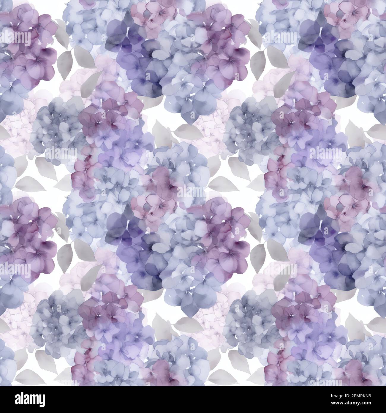 Hydrangea - Seamless Floral Print - Seamless Watercolor Pattern Flowers - perfect for wrappers ...