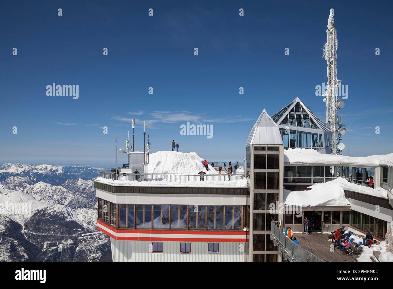 Mountain station, observation platform, Zugspitze, Tyrol, Austria Stock ...