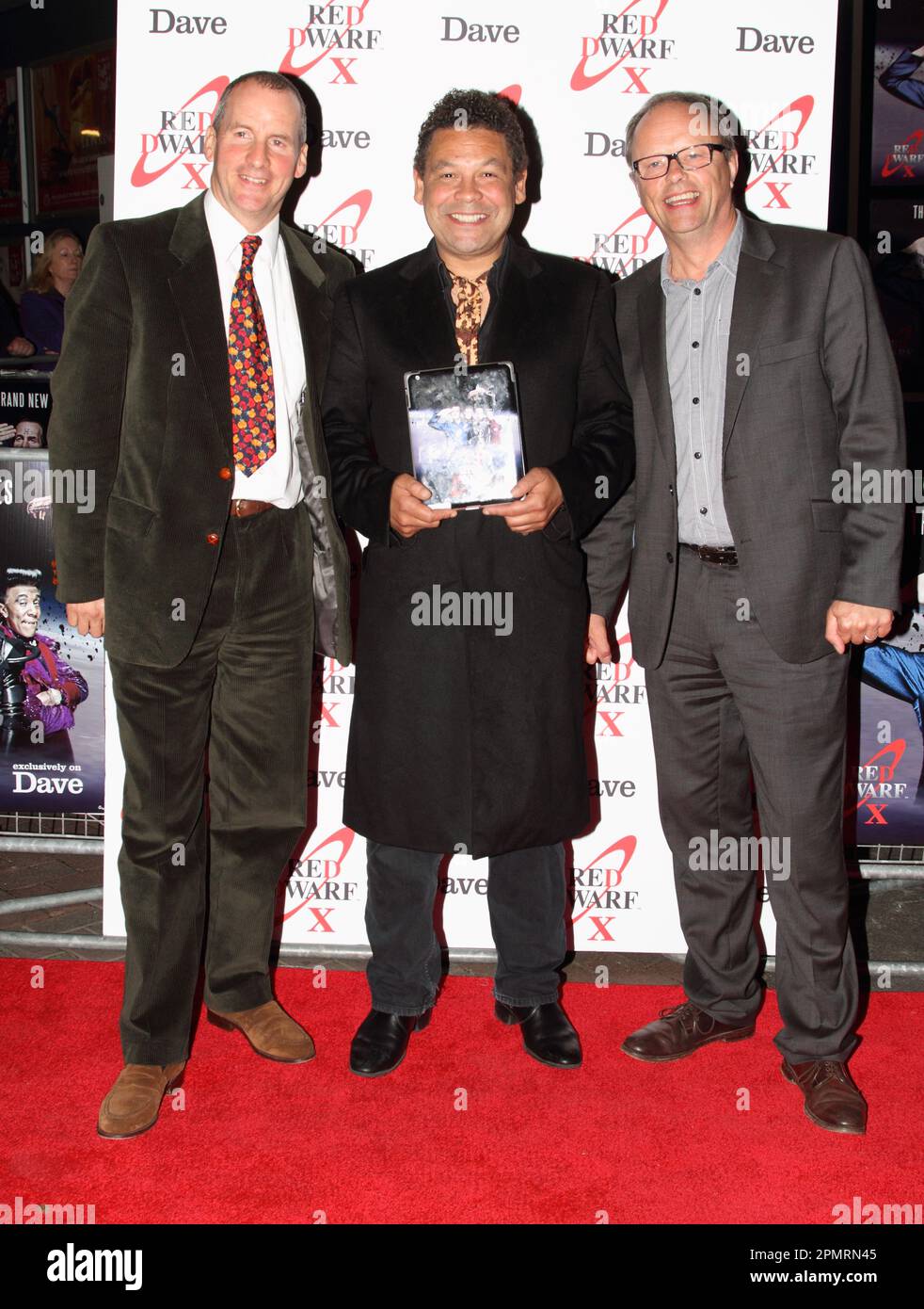 London. UK. Red Dwarf Cast: L-R : Chris Barrie , Craig Charle and Robert Llewellyn . V.I.P ...