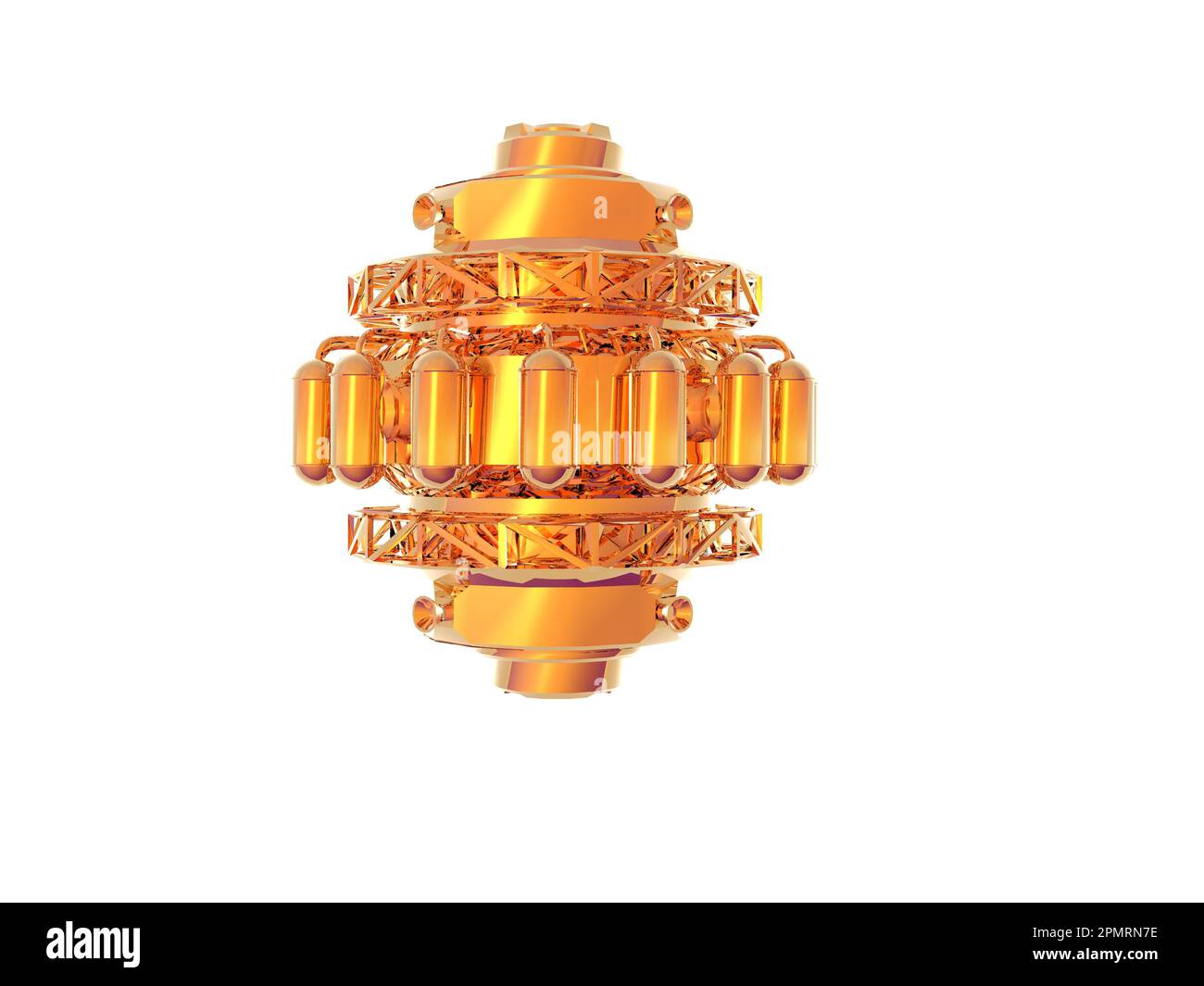 3D illustration of a gold satellite isolated over white Stock Photo - Alamy