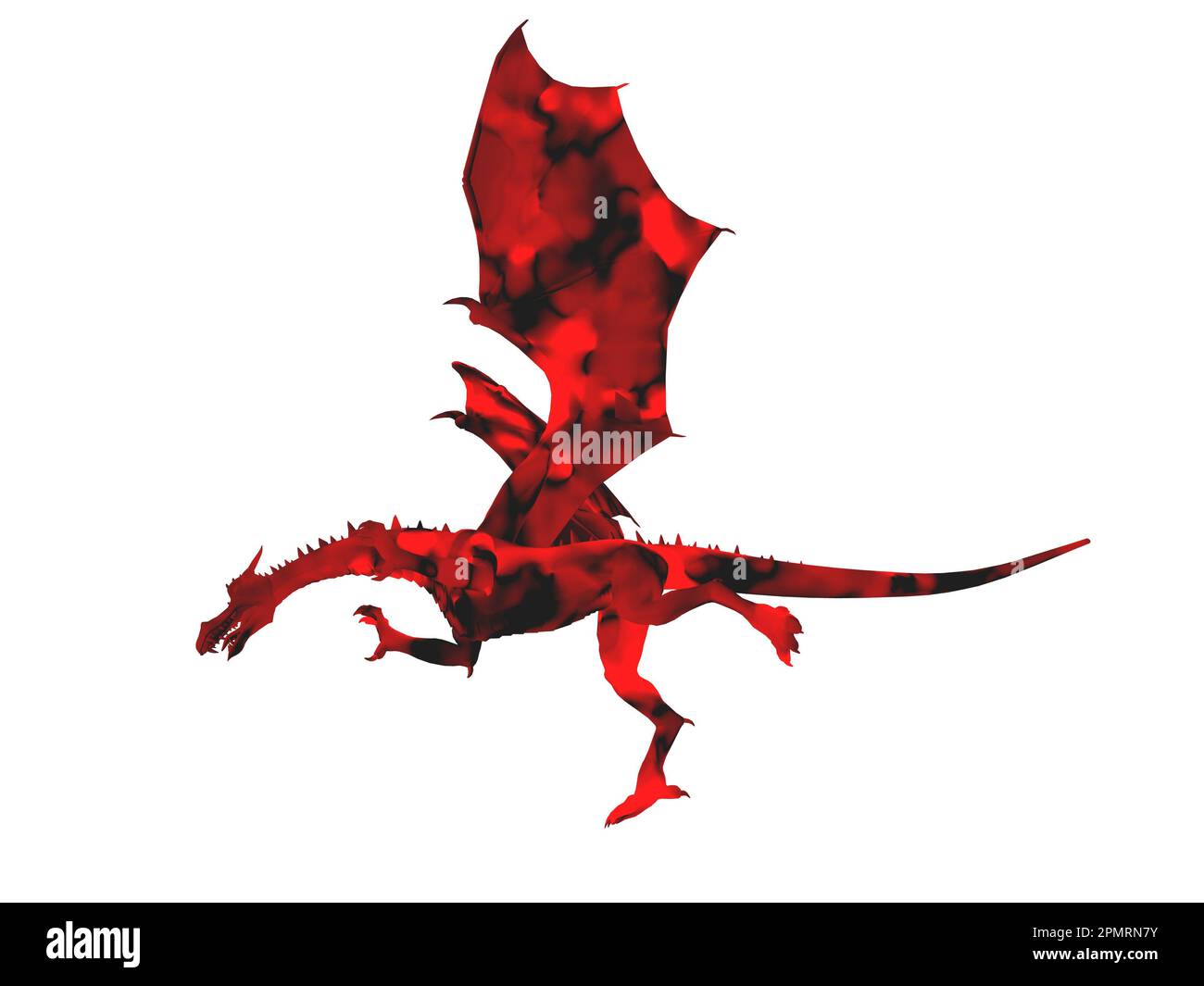 3D illustration of a red dragon isolated on white Stock Photo - Alamy