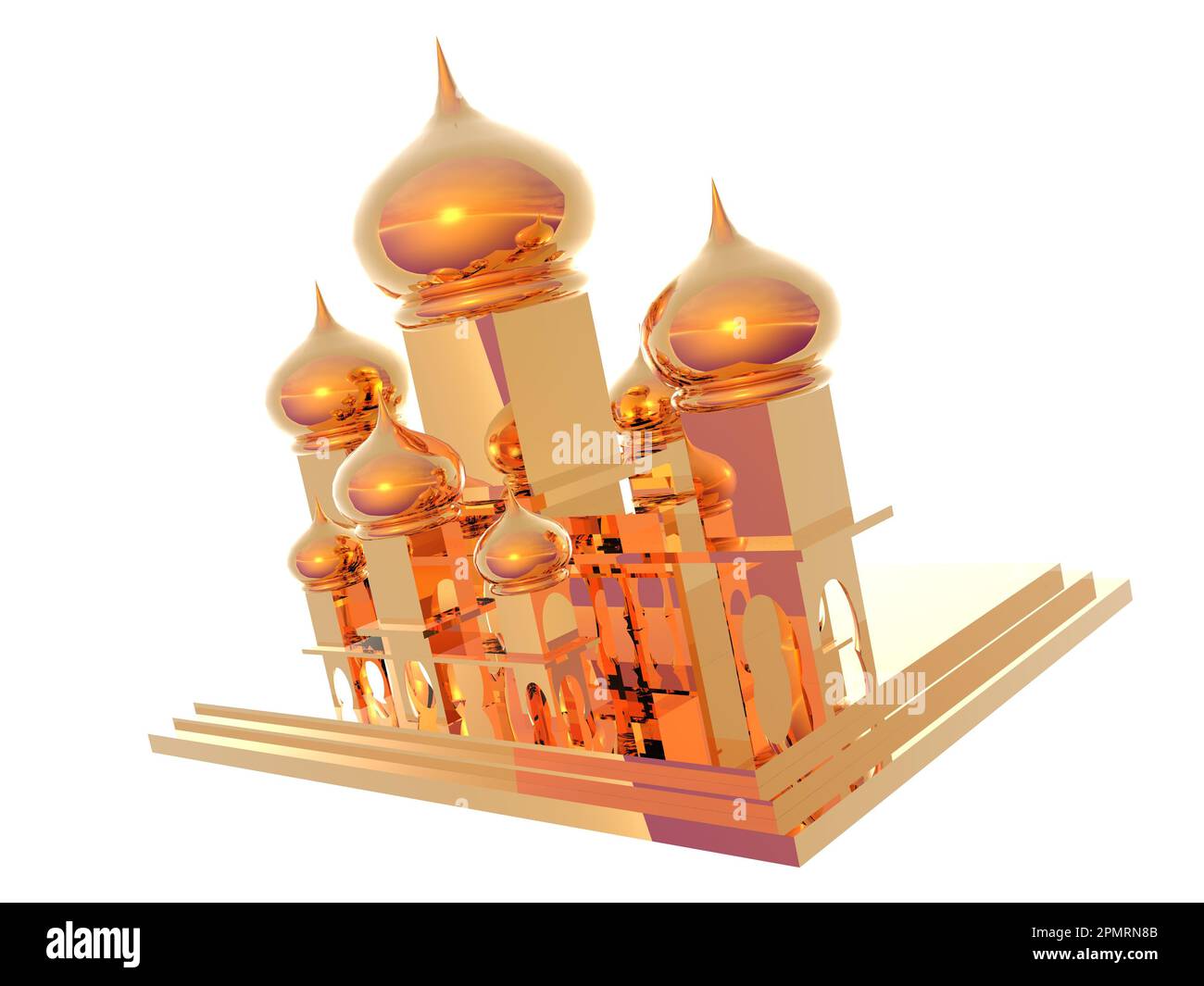 3D illustration of gold Taj Mahal isolated over white Stock Photo - Alamy