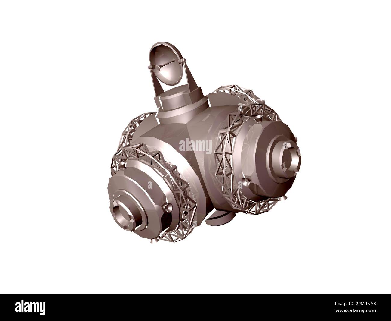 3D illustration of a silver satellite isolated over white Stock Photo ...