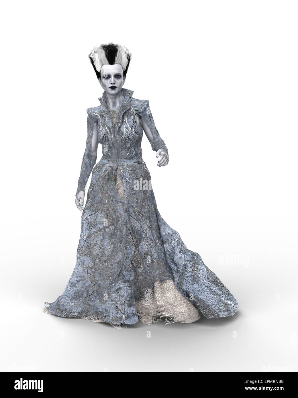 3D illustration of a horror story fantasy monster bride isolated on a ...