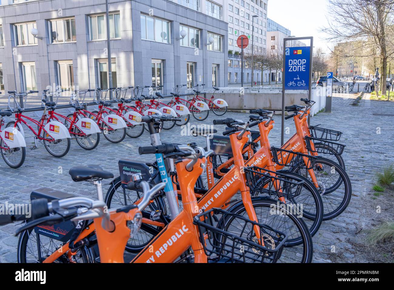 Rental station, drop zone for rental bikes, provider Donkey Republic ...
