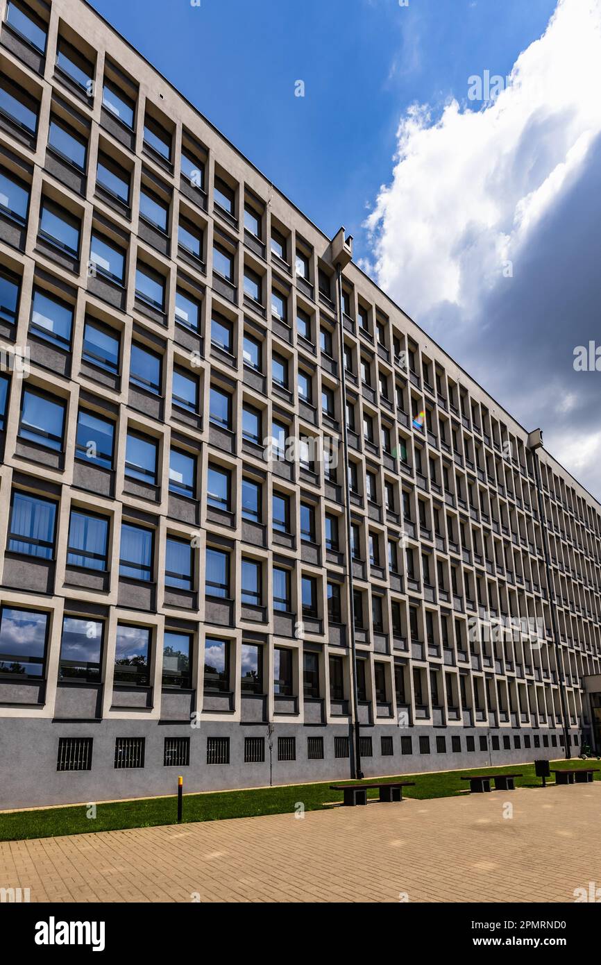 Poznan, Poland - July 2022: Window-filled facade of the building of the ...