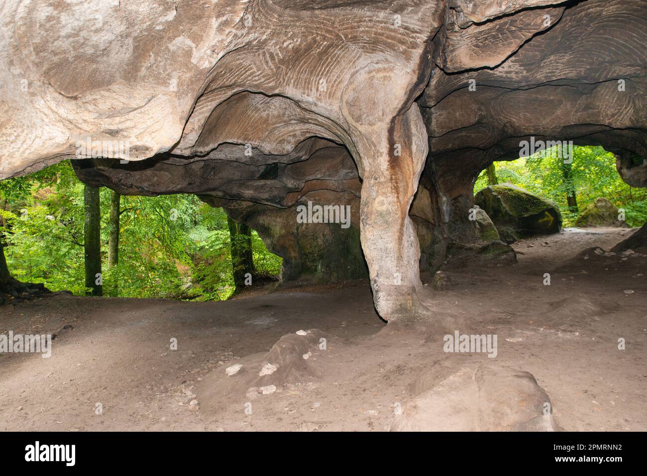 Huel Lee or Hohllay on the Mullerthal trail in Luxembourg, open cave ...