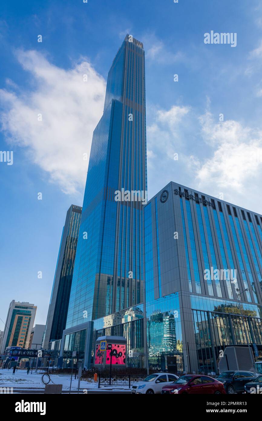 Astana, Kazakhstan - November 23, 2022: High-rise mirror towers of ...