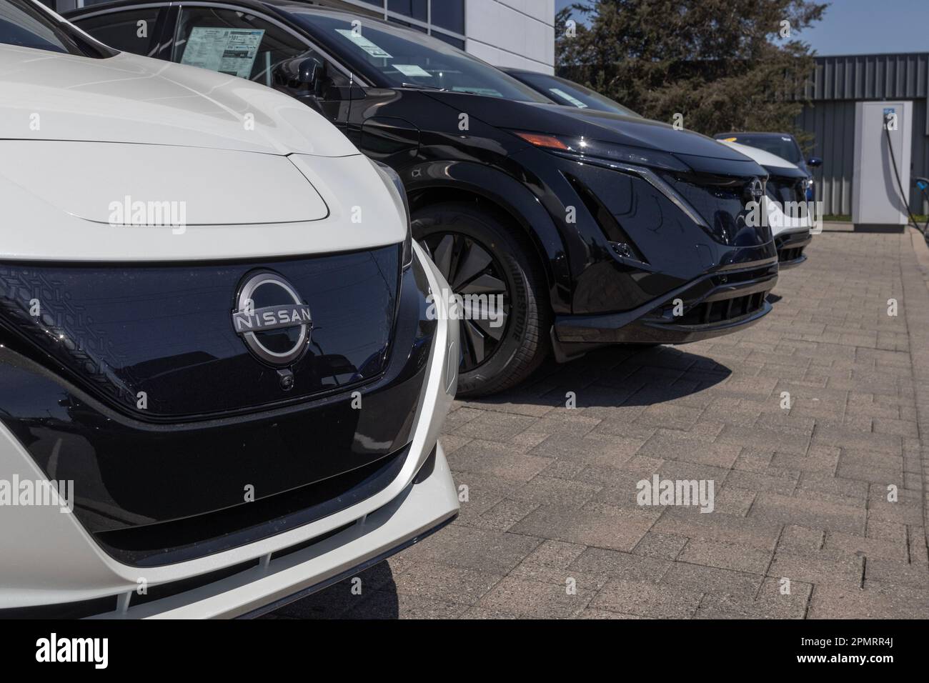 Indianapolis - Circa April 2023: Nissan EV Electric Vehicle display ...