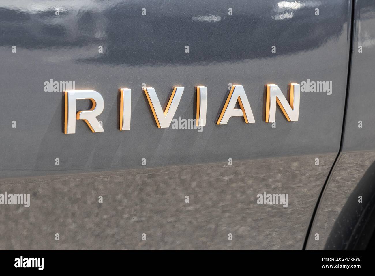 Indianapolis - Circa April 2023: Rivian R1S EV Electric Vehicle display ...