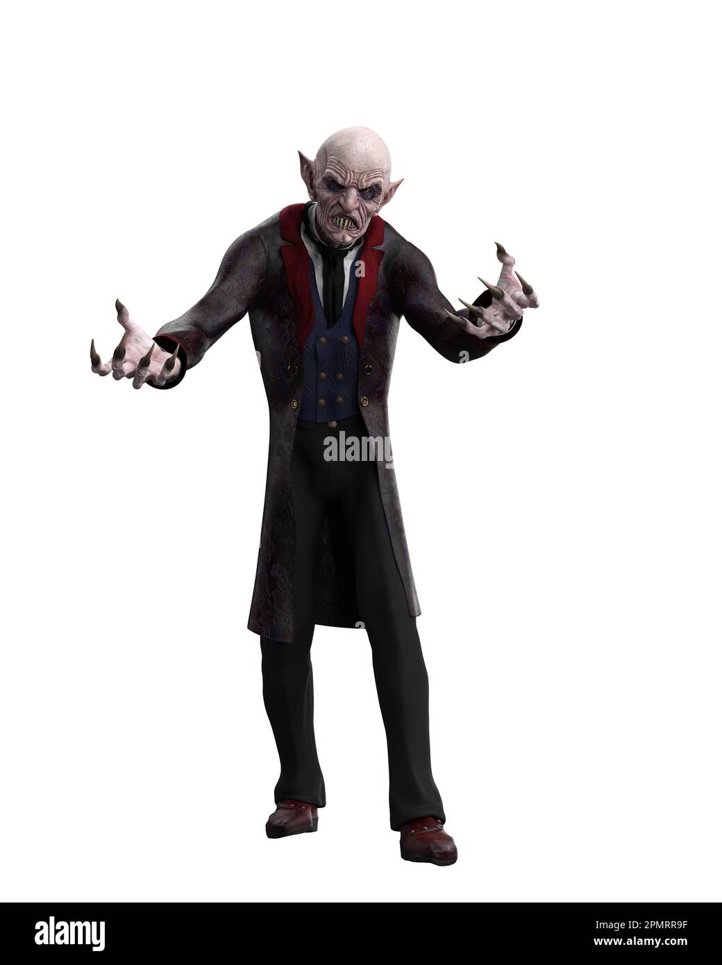 Vampire walking towards the viewer with hands outstretched. 3d ...