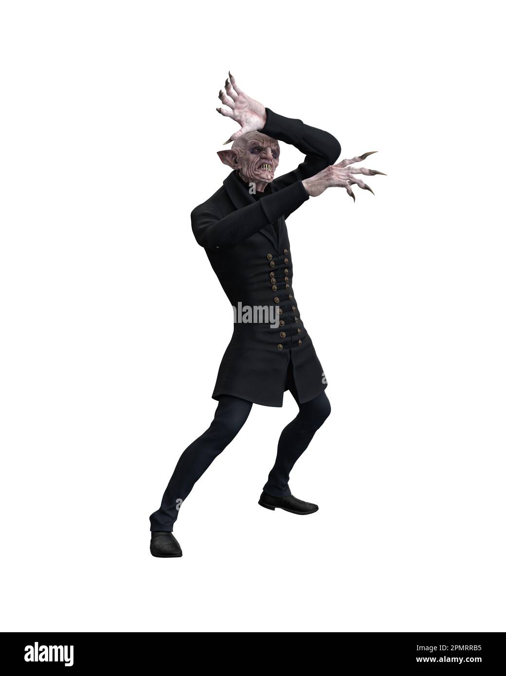 Vampire fending off an attacker. 3d illustration isolated on white ...