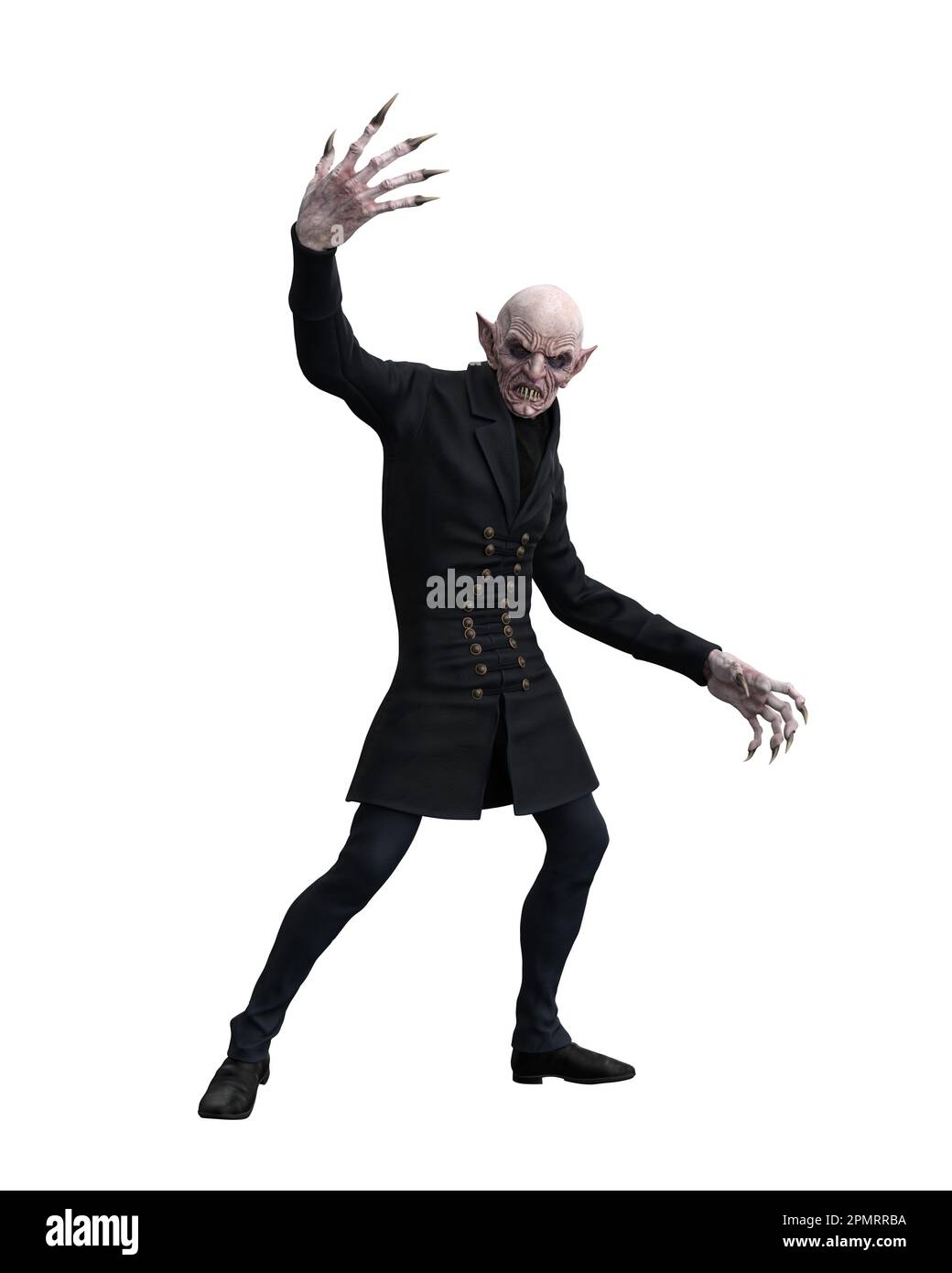Vampire demon in taunting pose. 3d illustration isolated on white ...