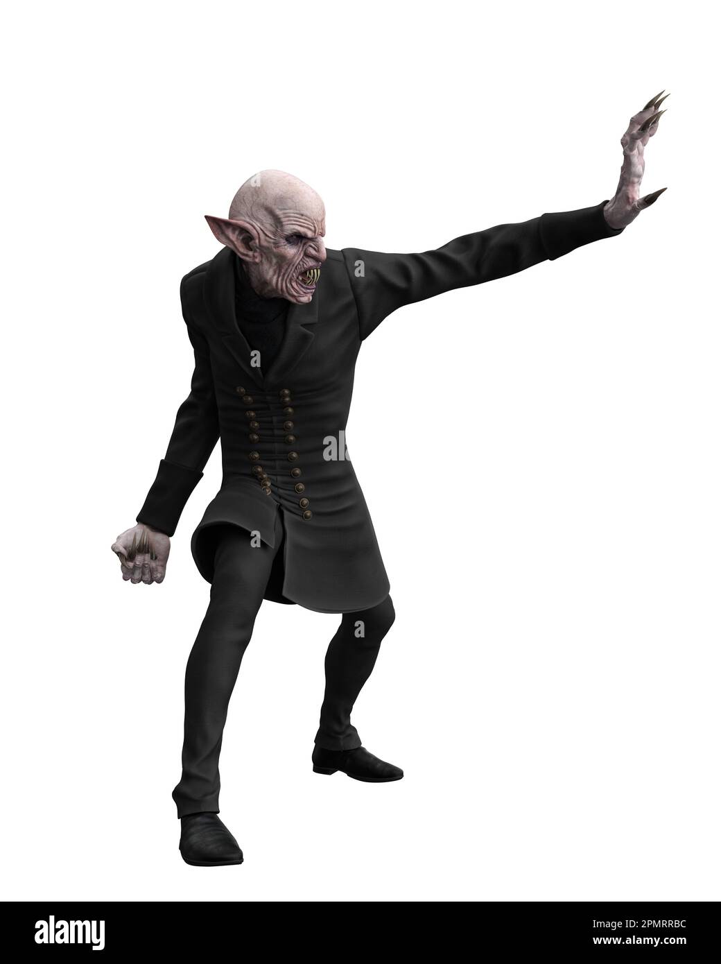 Vampire with hand out in defensive pose. 3d illustration isolated on ...