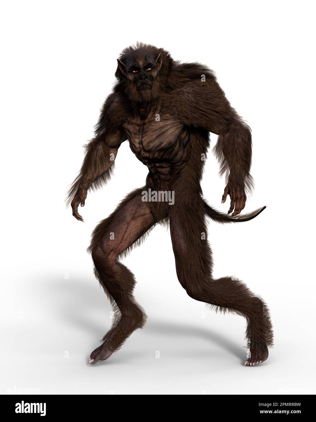 Werewolf, a mythical fantasy horror story monster. 3D illustration ...