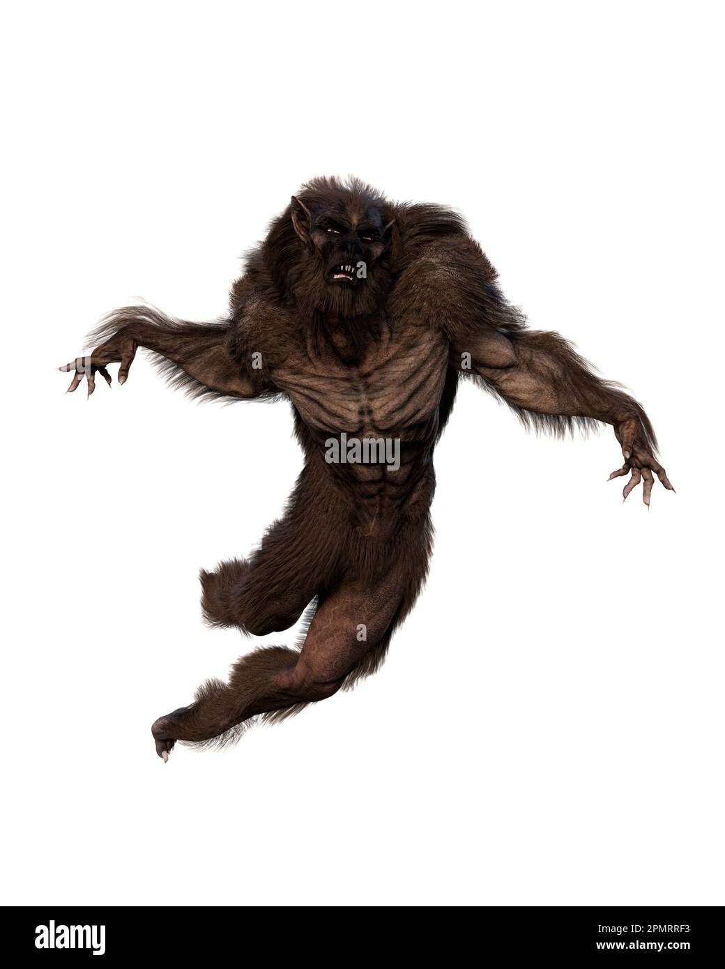Werewolf a mutant combination of human and wolf. 3D illustration ...
