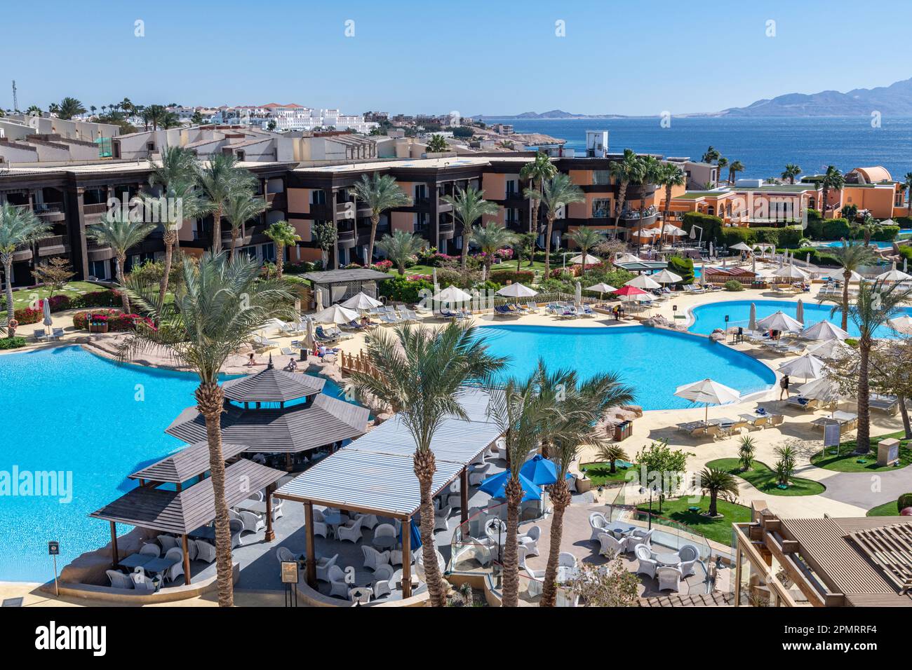 A view of the swimming pool of Royal Savoy luxury hotel in Sharm el ...