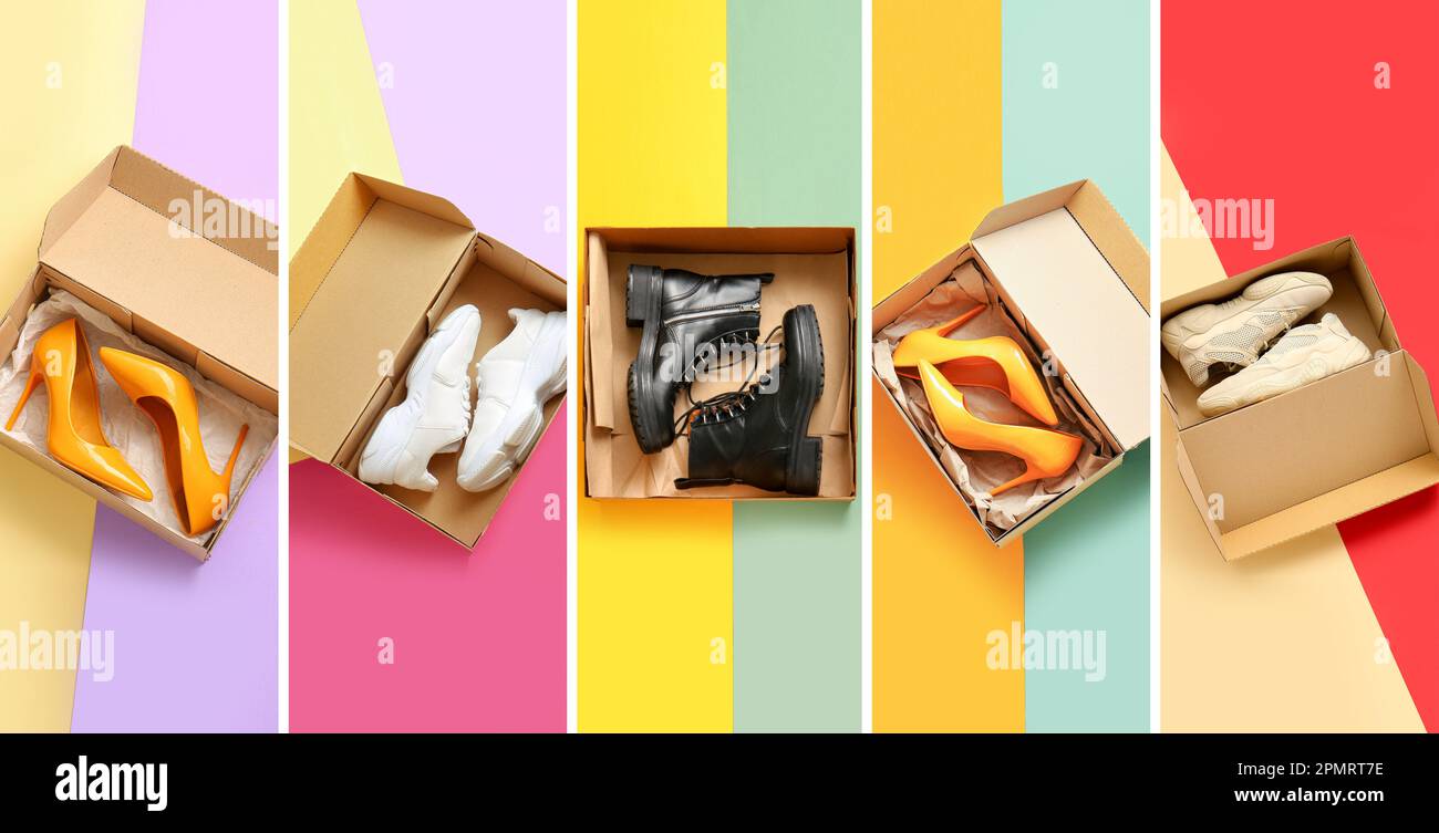 Shoes collage color hi-res stock photography and images - Alamy