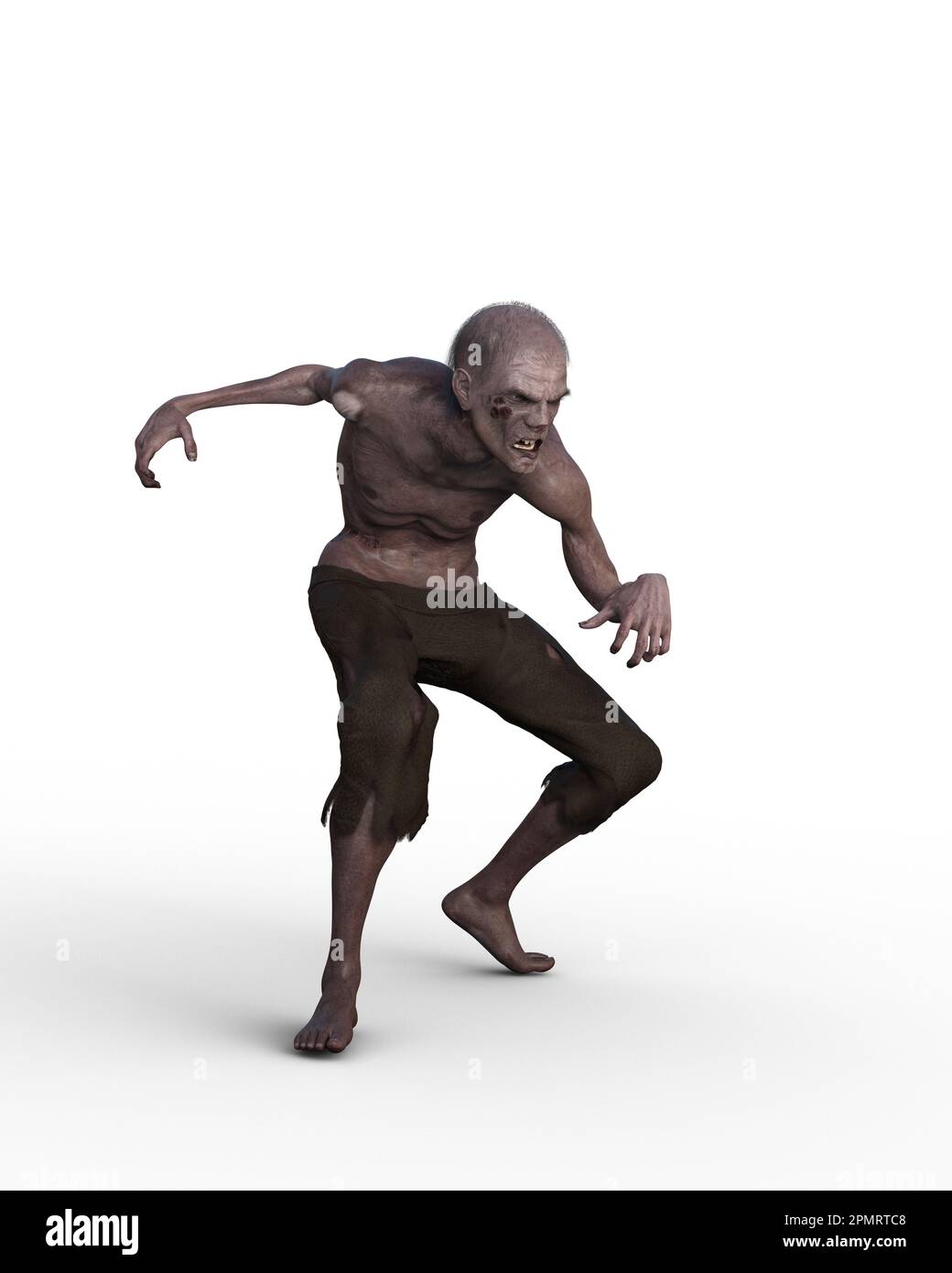 3D illustration of a male zombie isolated on a white background Stock ...
