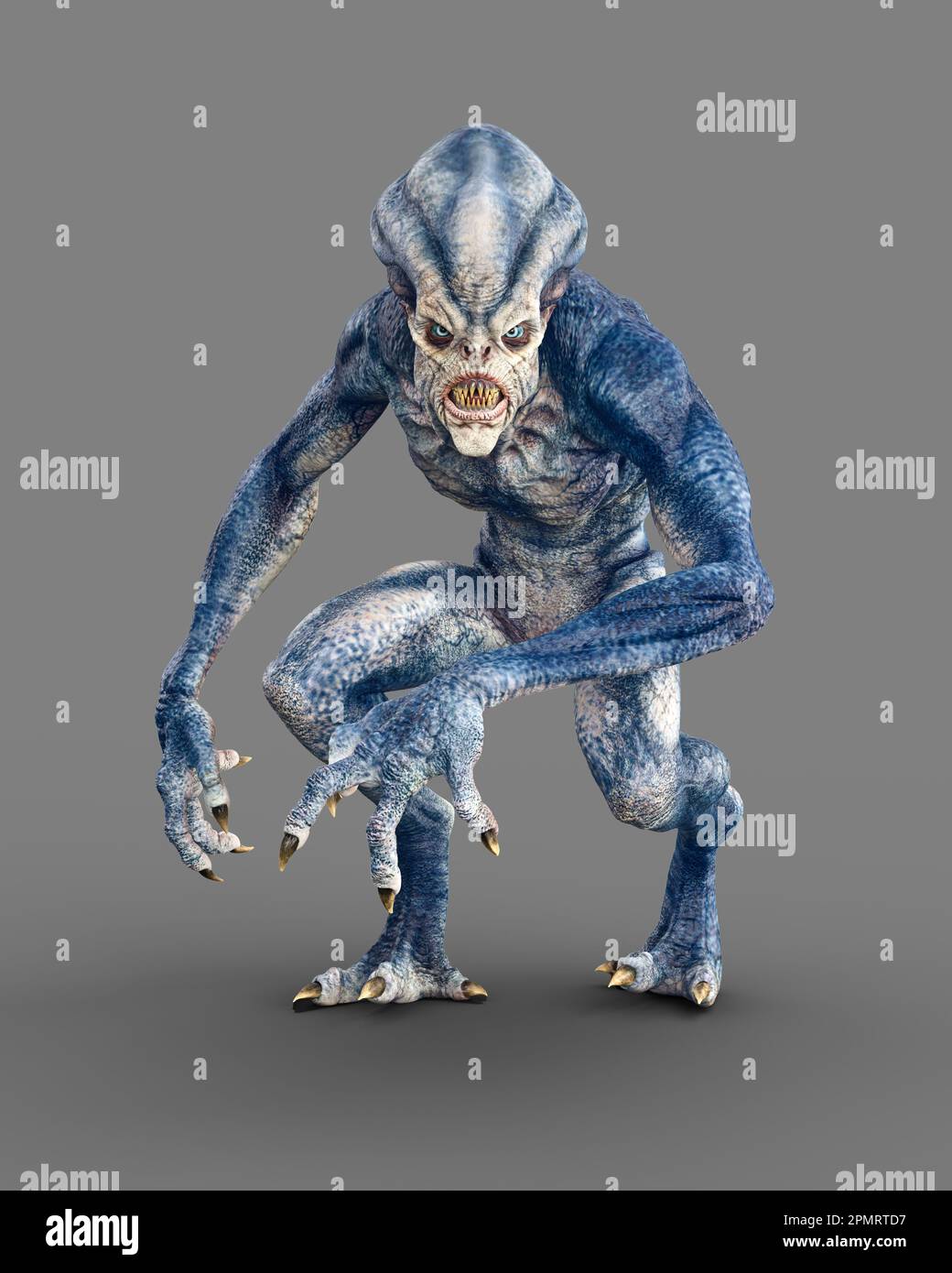 Vicious looking alien creature with sharp teeth, claws and menacing ...