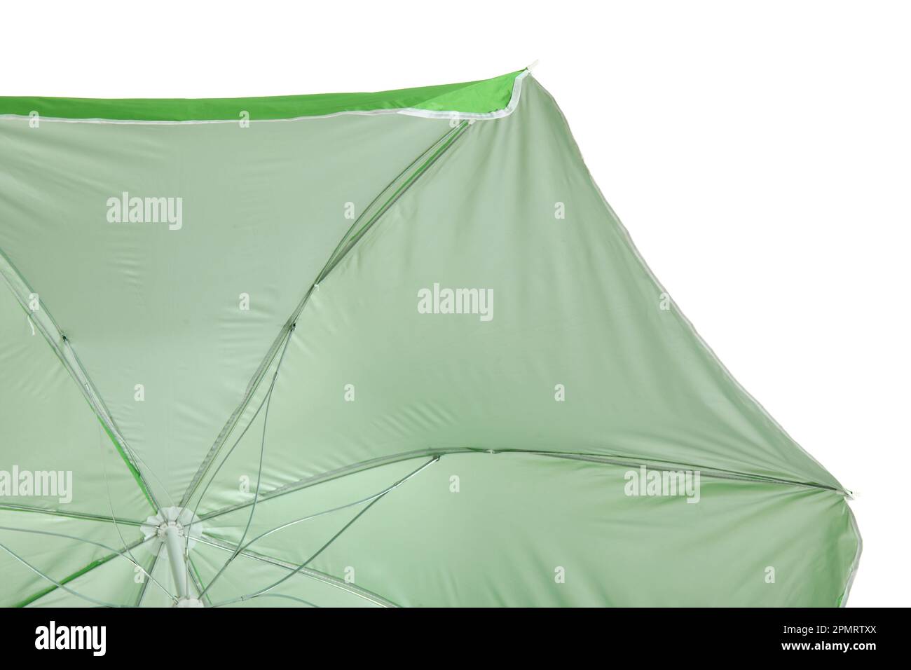 Green beach umbrella isolated on white background Stock Photo - Alamy