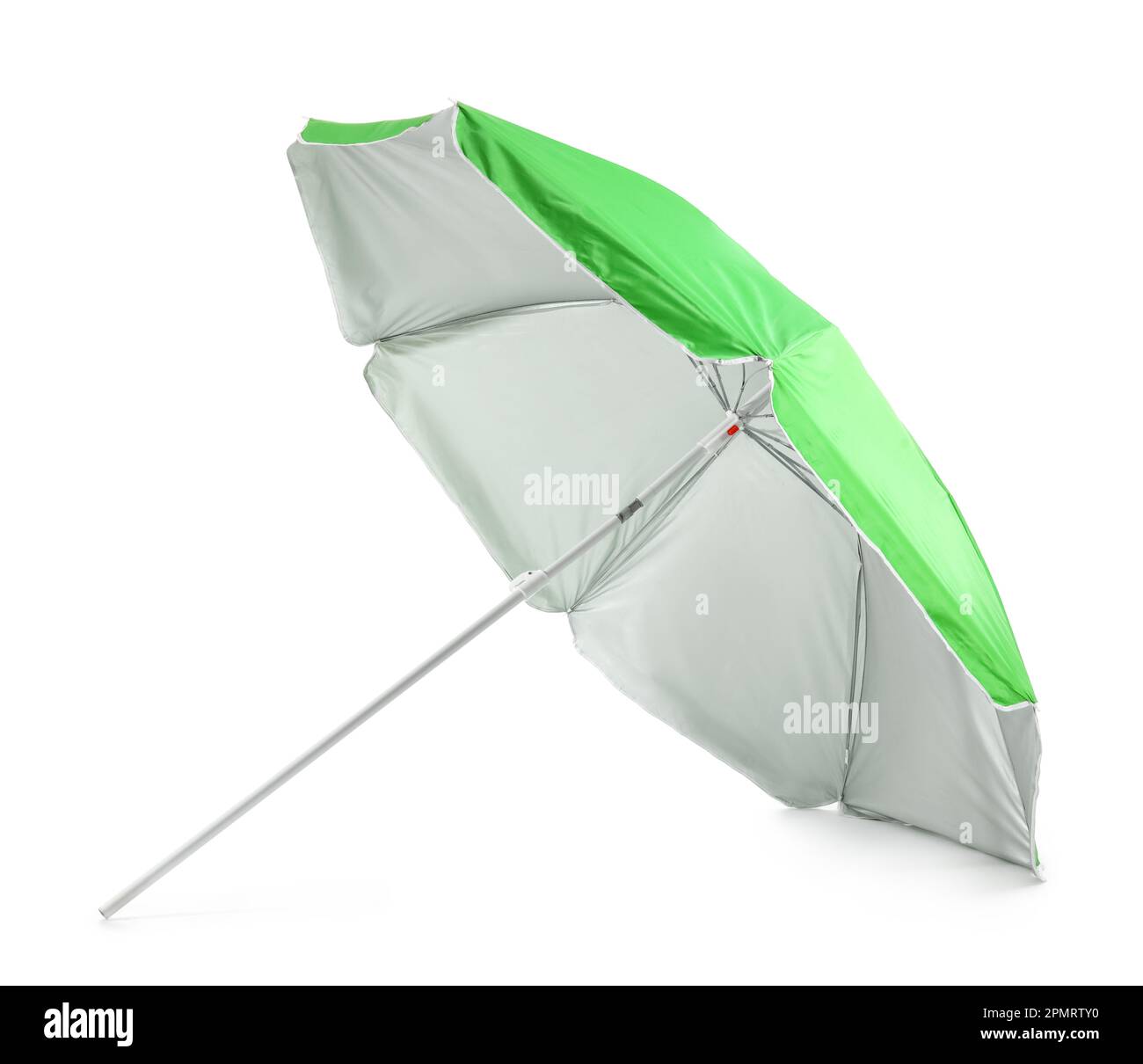 Green beach umbrella isolated on white background Stock Photo - Alamy