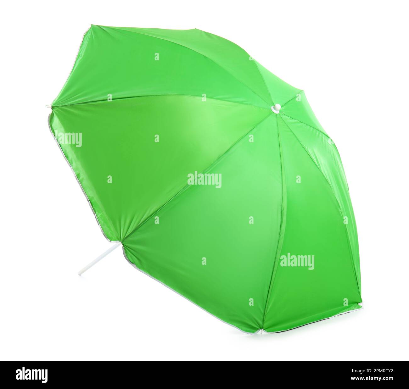 Green beach umbrella isolated on white background Stock Photo - Alamy
