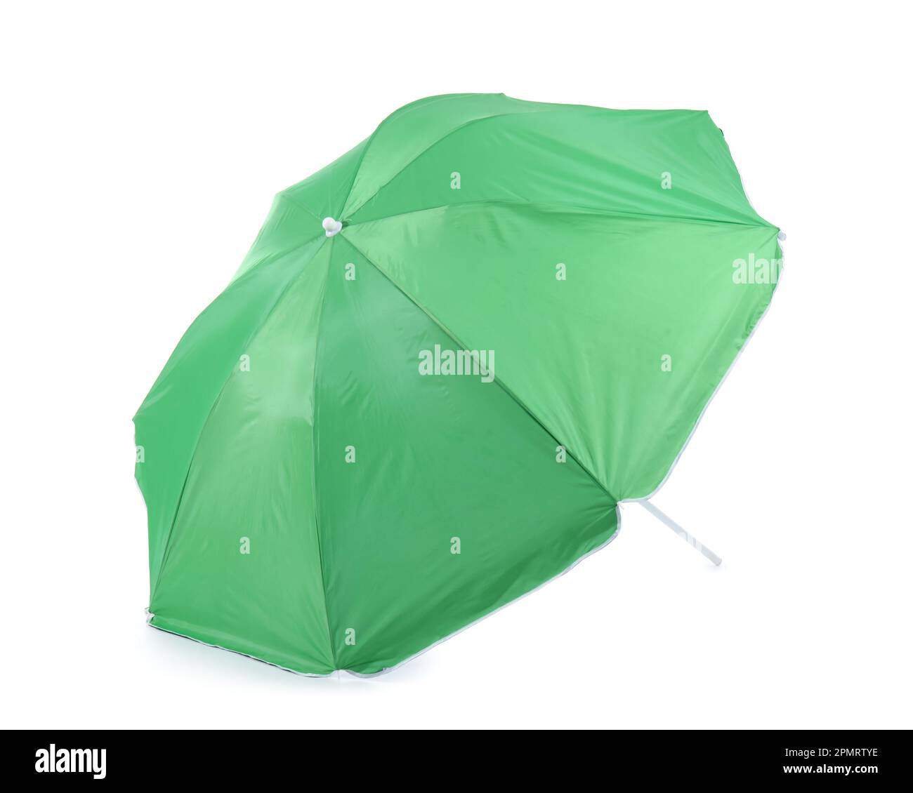 Green beach umbrella isolated on white background Stock Photo - Alamy