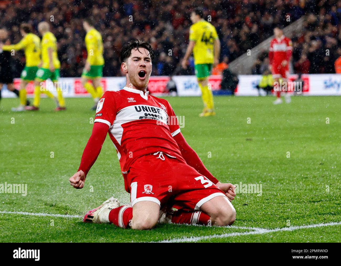 Middlesbrough's Hayden Hackney celebrates scoring their side's second ...