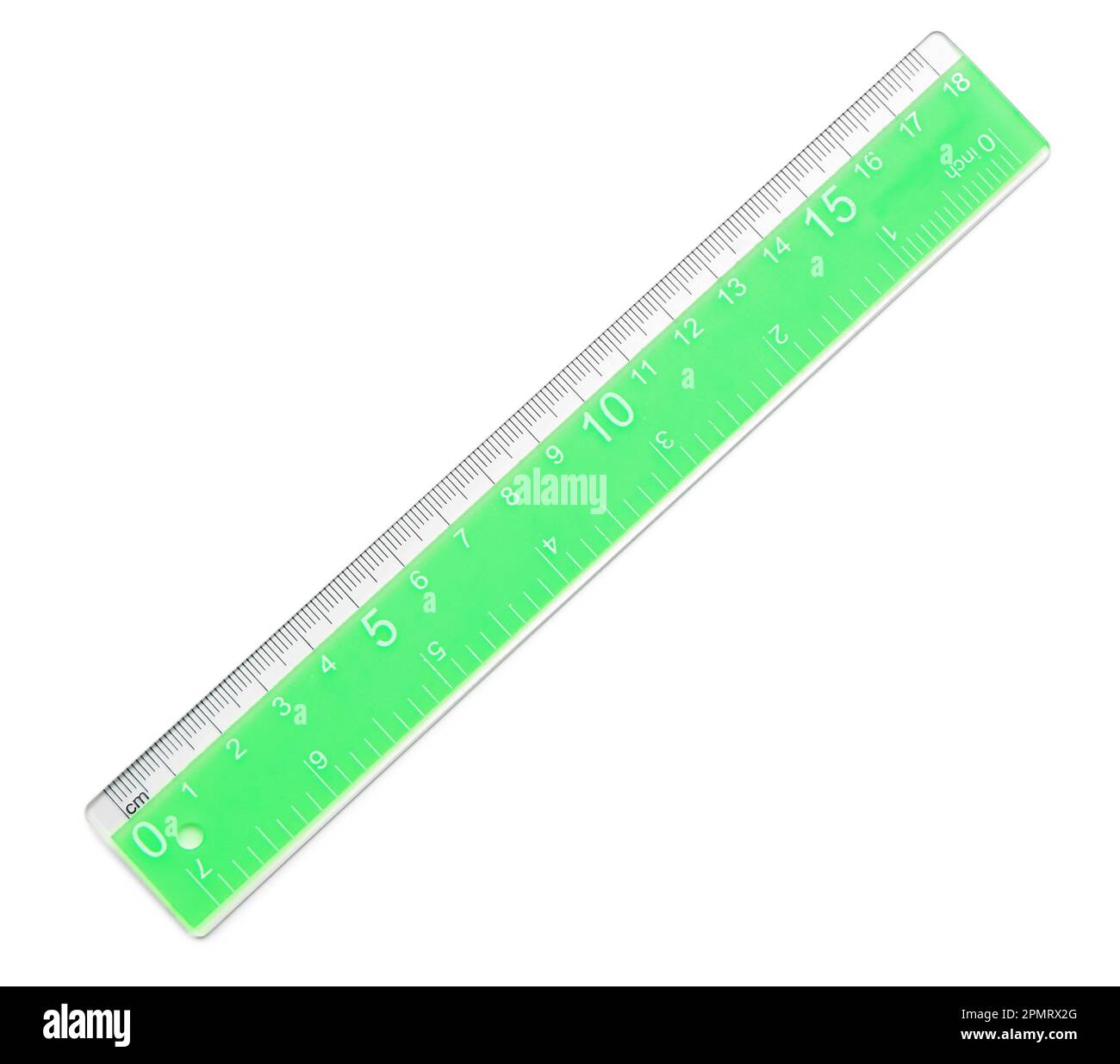 Green plastic ruler on white background Stock Photo - Alamy
