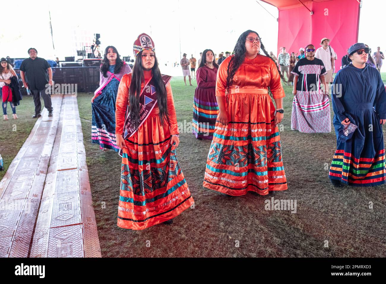 Members of the Desert Cahuilla Bird Singers perform at the Coachella ...