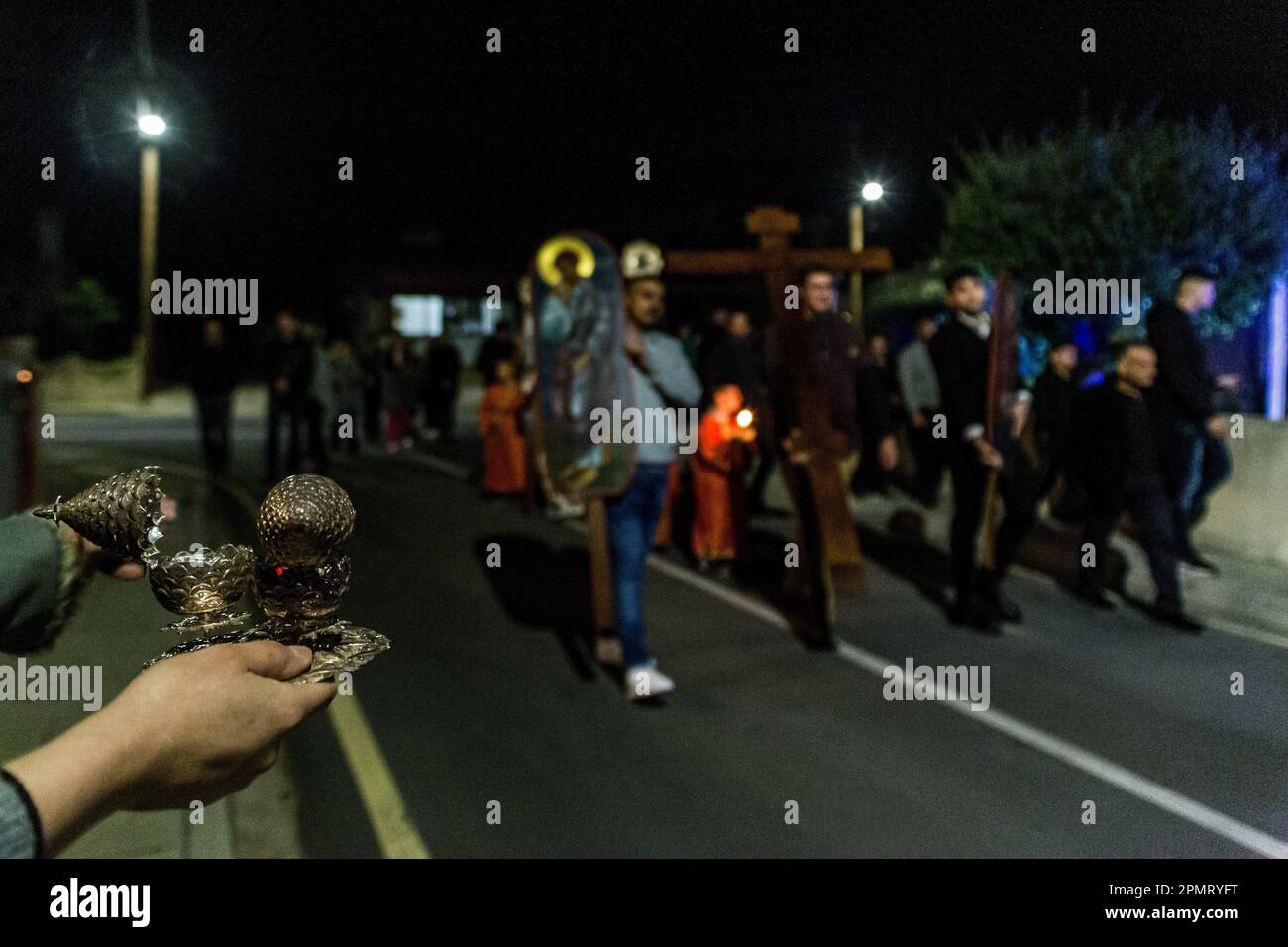 Limassol, Limassol, Cyprus. 14th Apr, 2023. People are holding incense ...