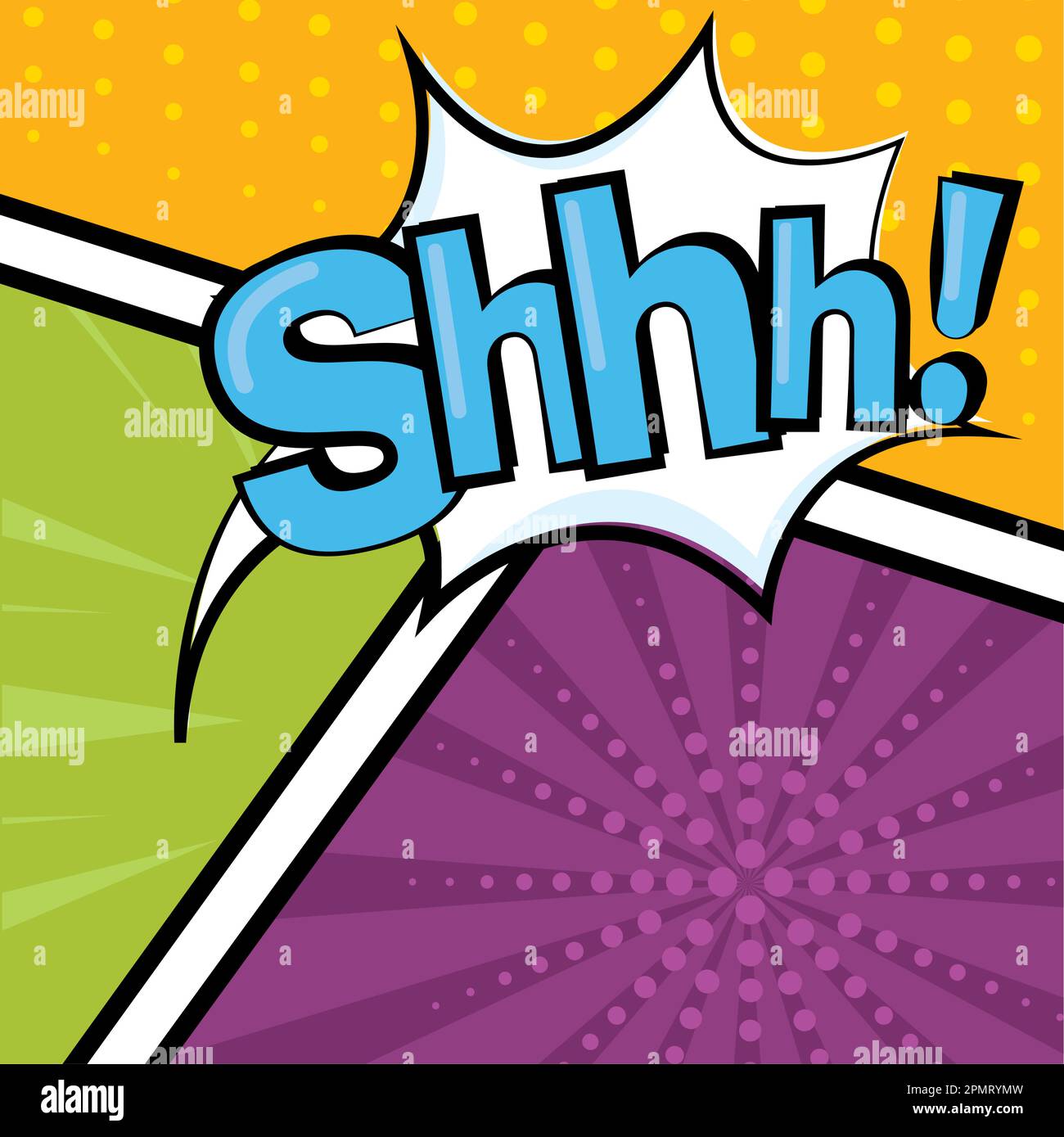 Colored comic page with halftone effect and comic bubbles Vector Stock ...
