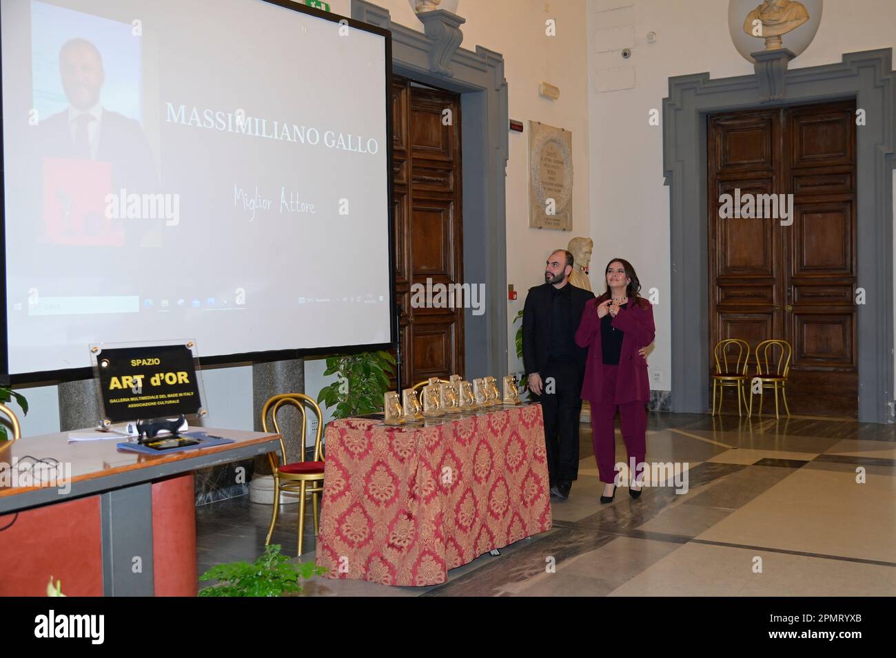 Rome, Italy. 14th Apr, 2023. Giuseppe Zaccaria (l) and Francesca ...