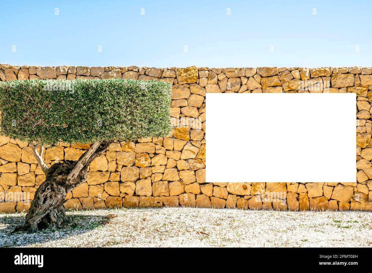 Mock up. Blank white horizontal advertising signboard, billboard ...