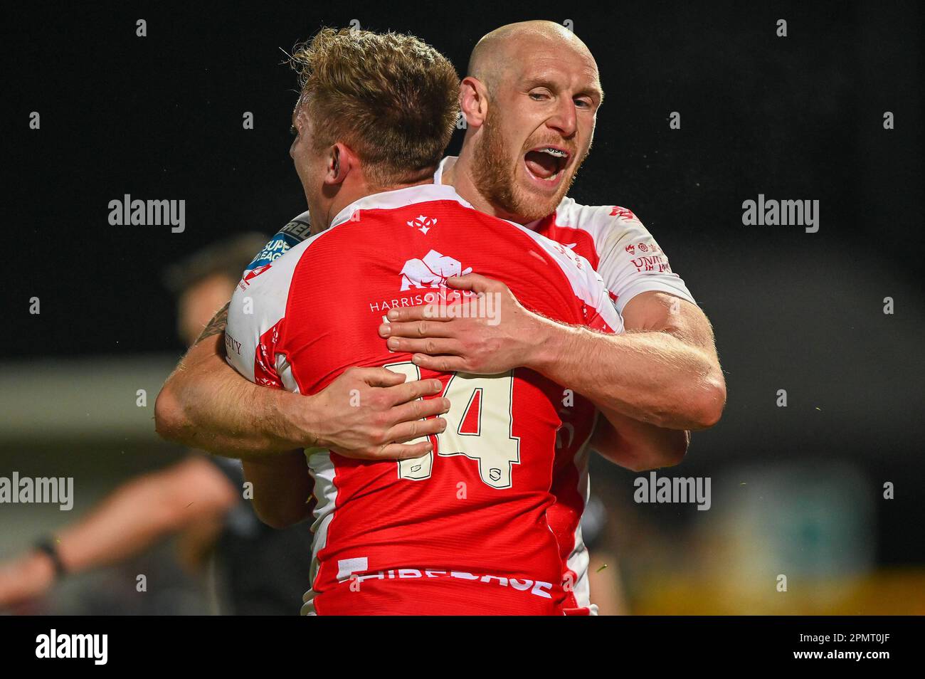 Jez Litten #14 of Hull KR celebrates with Dean Hadley #22 of Hull KR ...