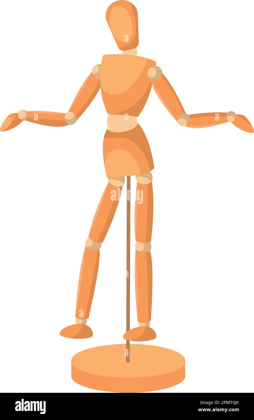 Isolated colored wooden mannequin model icon Vector Stock Vector Image ...