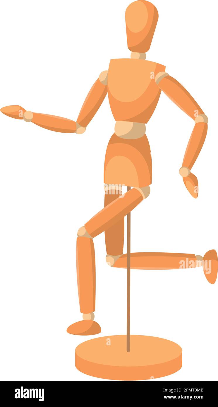 Isolated colored wooden mannequin model icon Vector Stock Vector Image ...